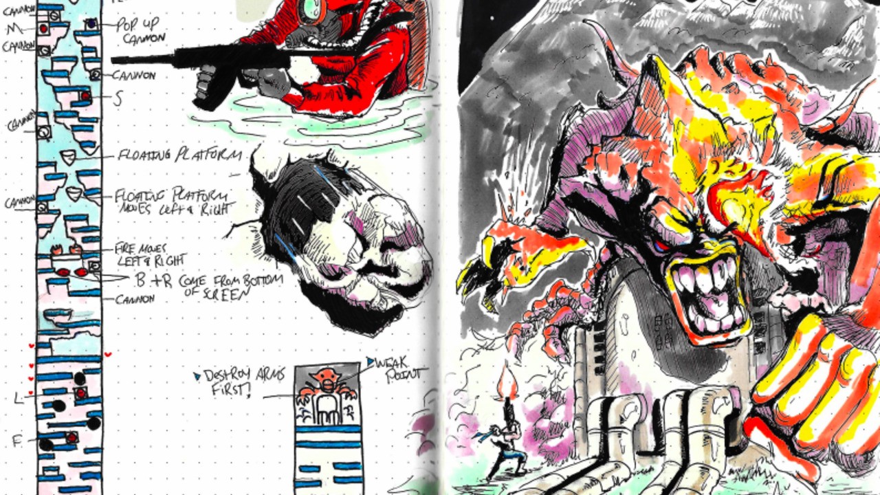 Awesome: Hand-Drawn Guide To Contra Proves The Pen Is Mightier Than The ...