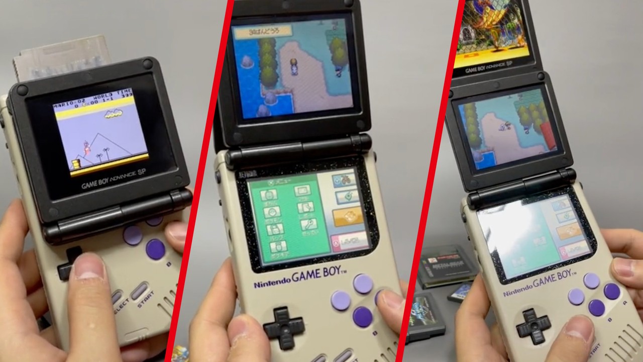 Random: Good Lord, This 3-Screened Mutant Game Boy Is Utterly Cursed ...